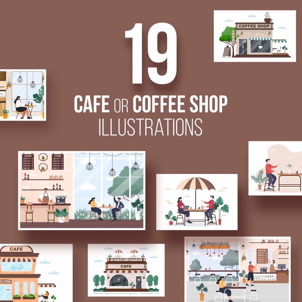 19 Cafe or Coffee Shop Illustrations – MasterBundles