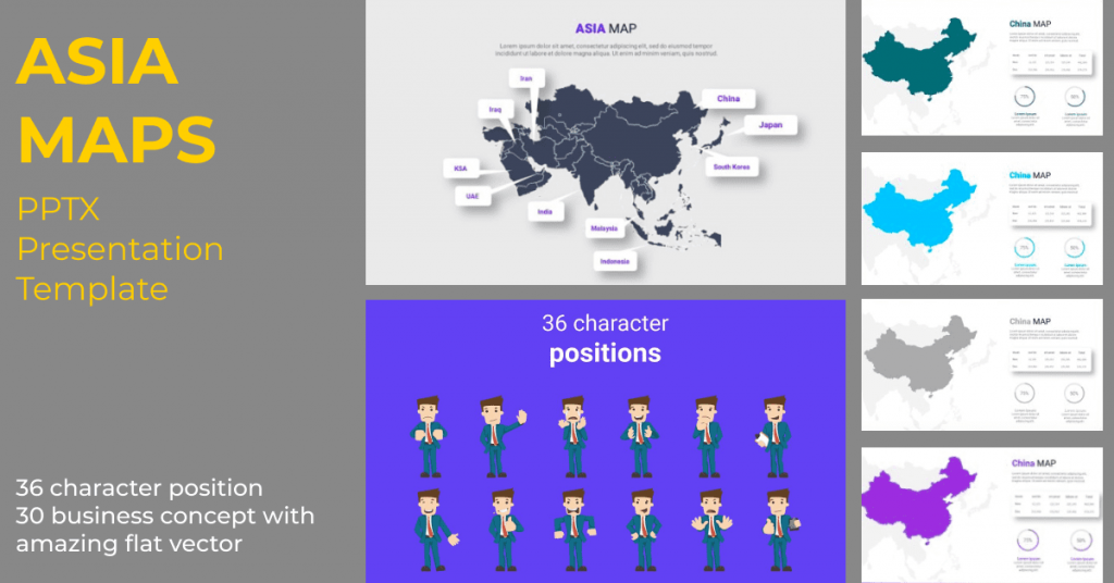 Asia Maps PPTX Presentation Template – MasterBundles