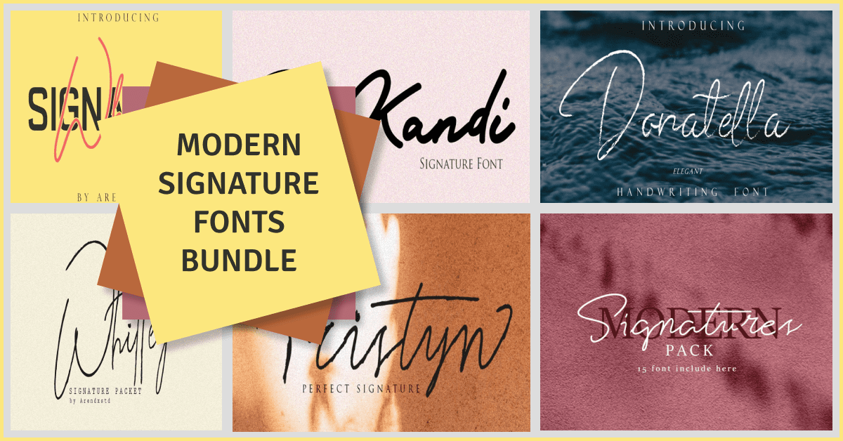 Modern Signature Fonts Bundle - 15 Items - $10 – MasterBundles