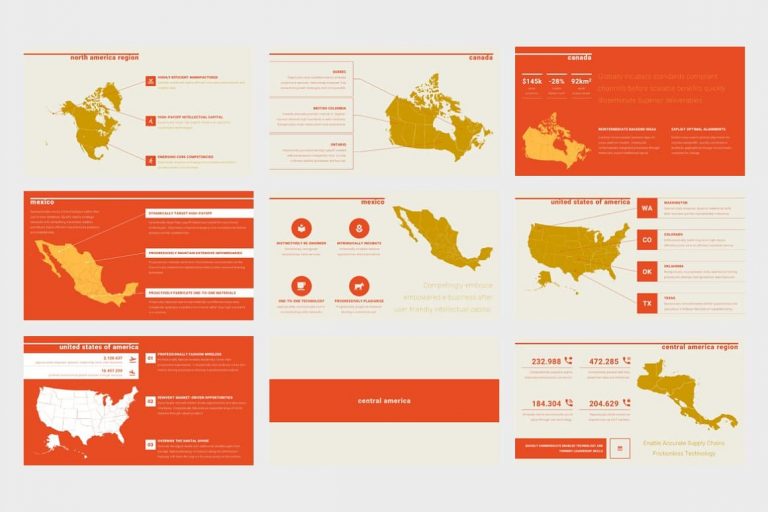 Americane: Region Map Powerpoint – MasterBundles