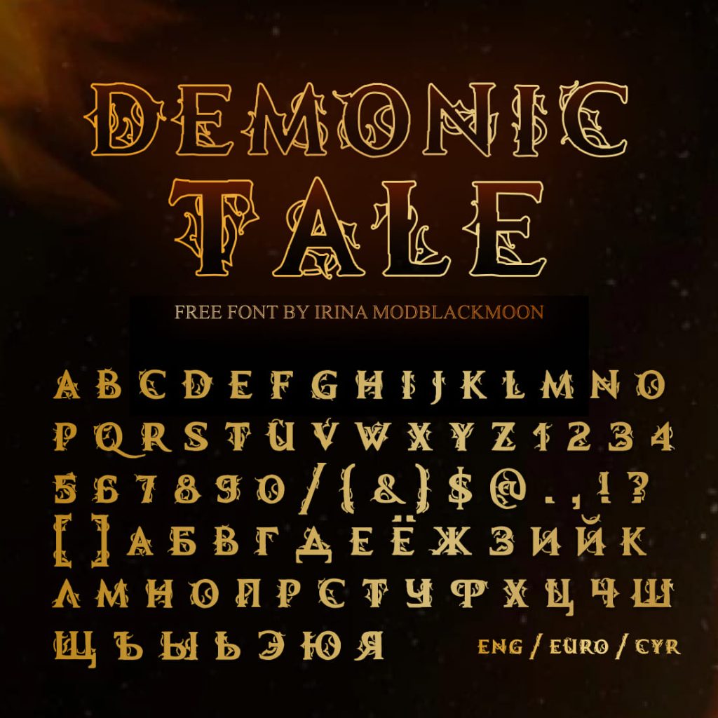 Free Demonic Font - MasterBundles