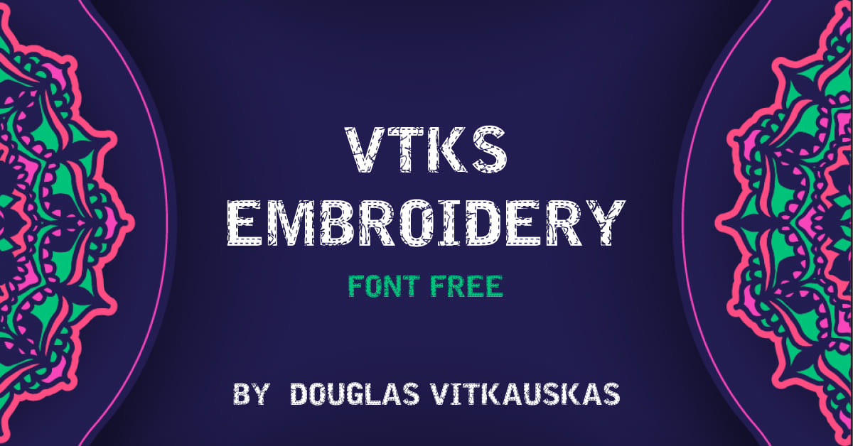 Free Embroidery Font