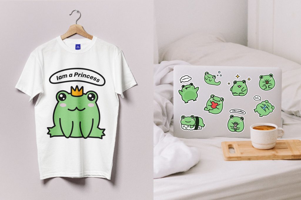 Frog Stickers. 16 Vector Emoji Stickers with Cute Frog – MasterBundles