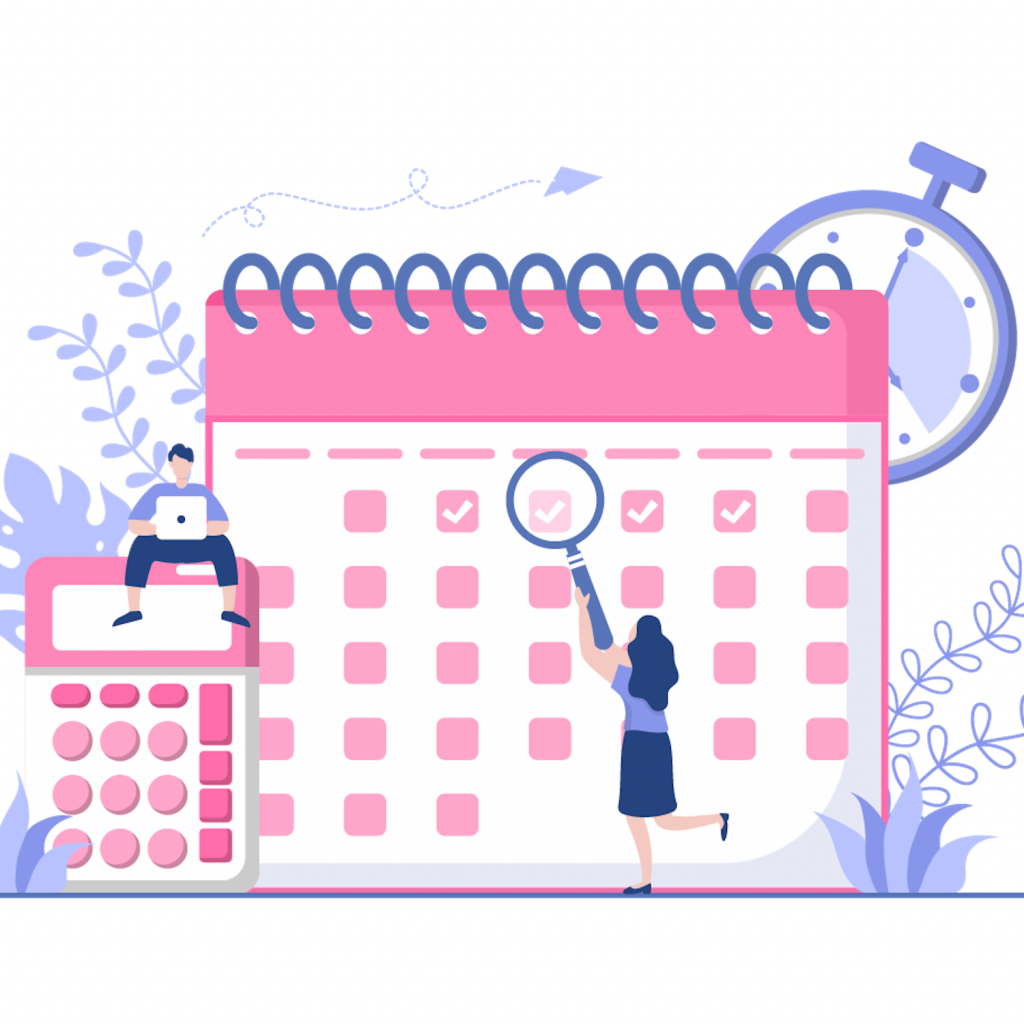 18 Planning Schedule or Time Management Calendar Illustrations ...