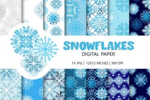Snowflakes Digital Paper Set – MasterBundles