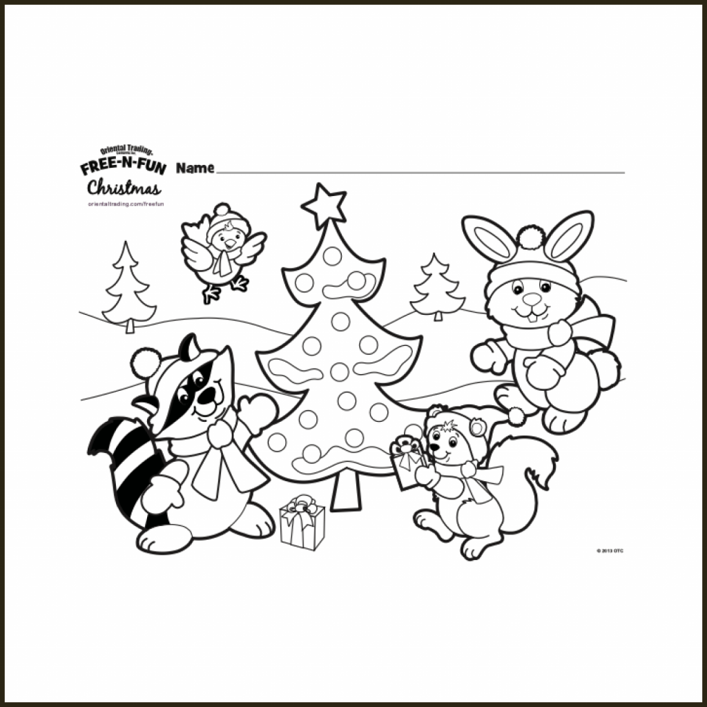 Holiday Scene Free Coloring Page – MasterBundles