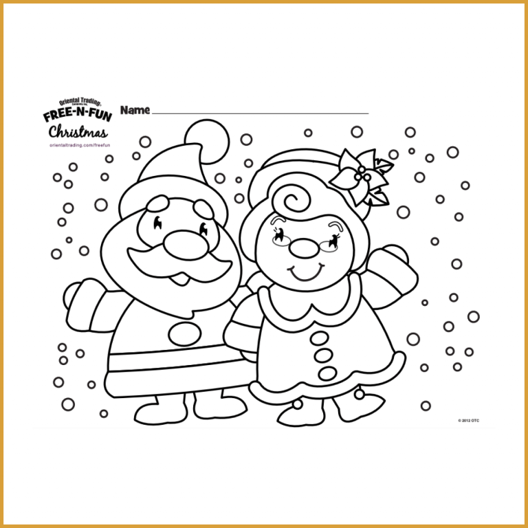 Mr Mrs Claus Free Coloring Page – MasterBundles