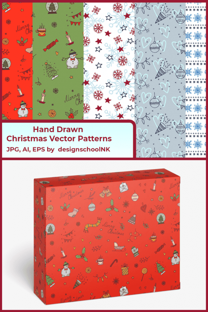 Hand Drawn Christmas Vector Patterns – MasterBundles