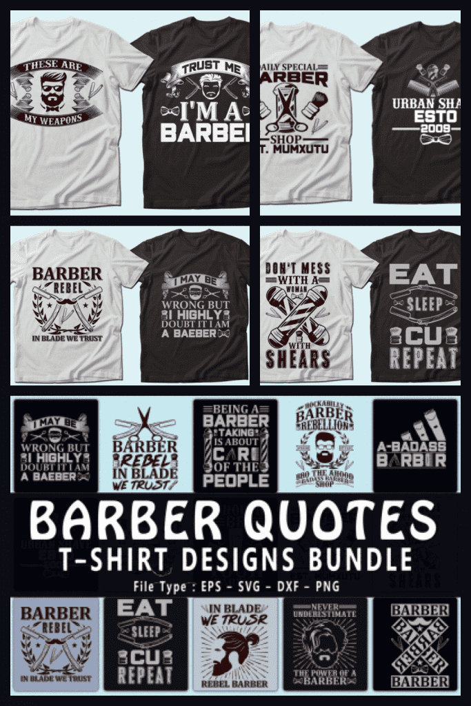 Trendy 20 Barber T-shirt Designs Bundle – MasterBundles