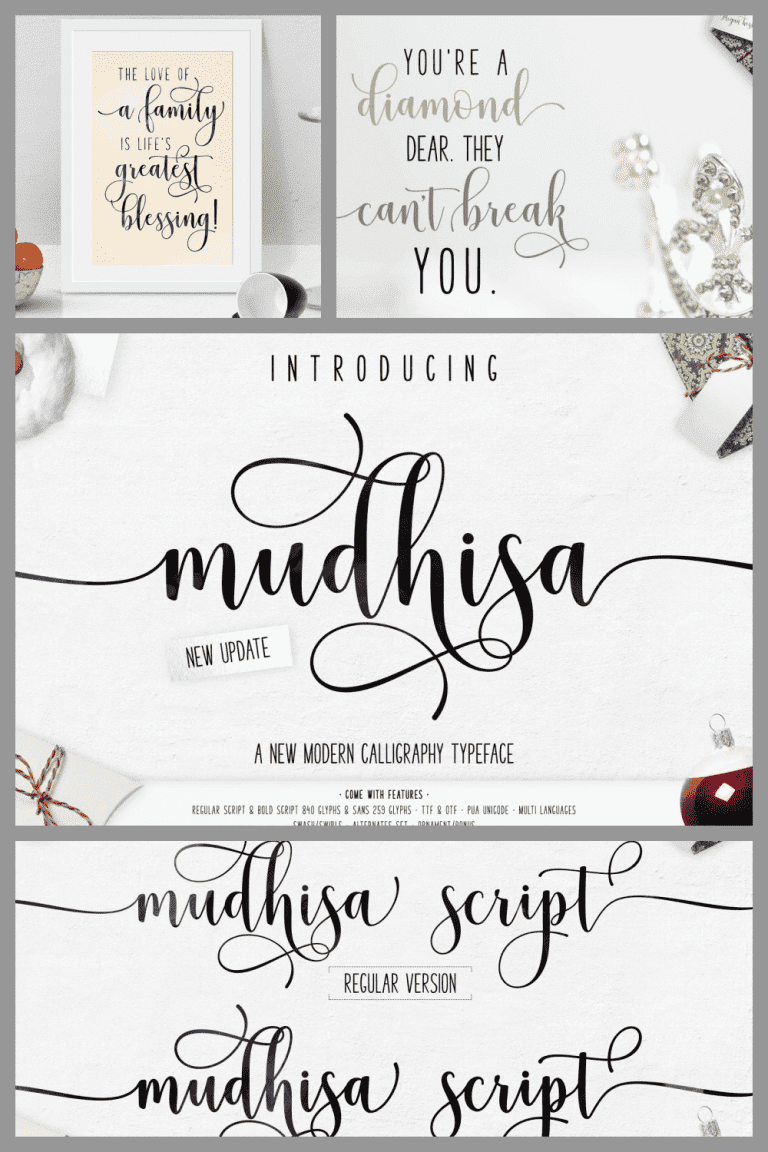 Mudhisa Script Handwritten Calligraphy | 4 Versions – MasterBundles