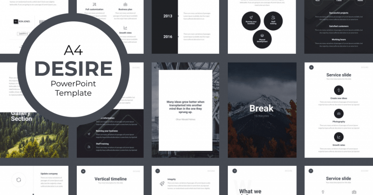 A4 | Desire Simple PowerPoint Template | Master Bundles