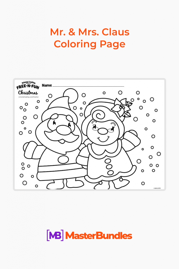 Mr Mrs Claus Free Coloring Page – MasterBundles