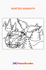 Free Winter Warmth Coloring Page – MasterBundles