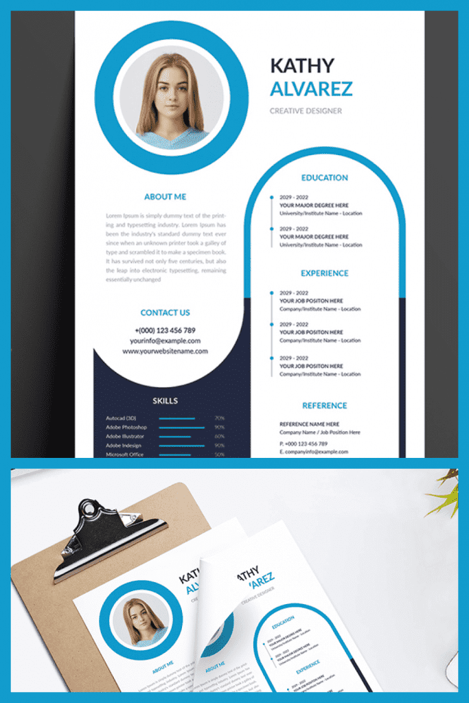 One Page Creative Designer Resume Template – MasterBundles