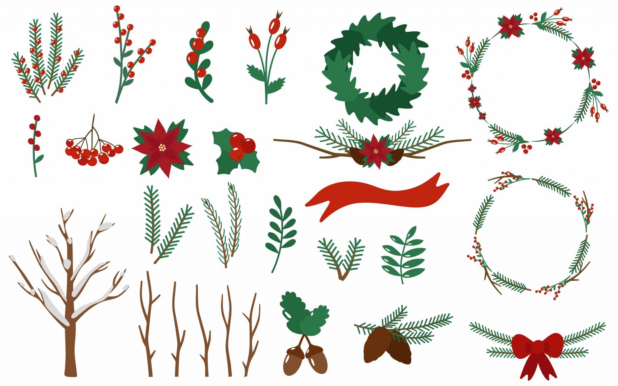 20+ Christmas Twigs Vector Set of Illustrations – MasterBundles