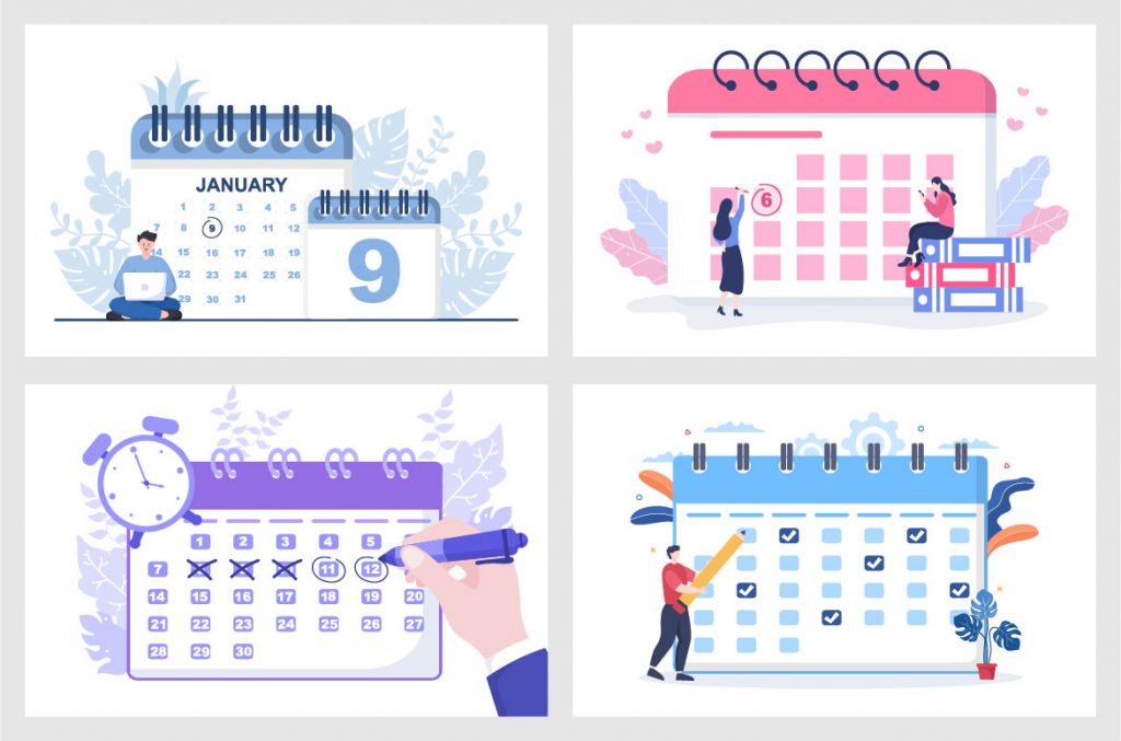 10 Calendar for Planning Work or Events Vector Illustration – MasterBundles
