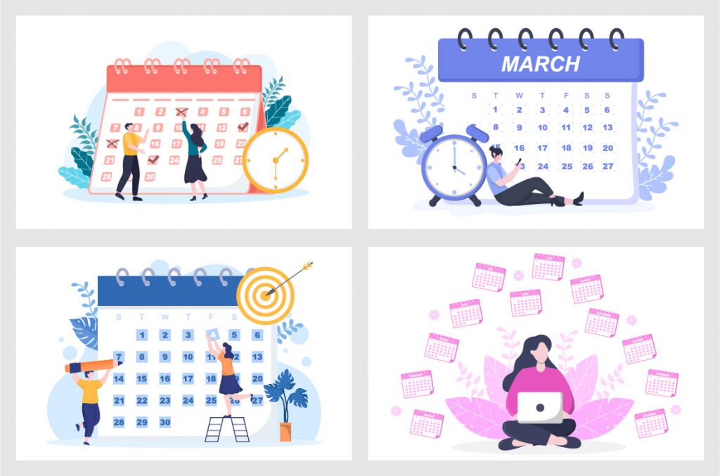 10 Calendar for Planning Work or Events Vector Illustration – MasterBundles