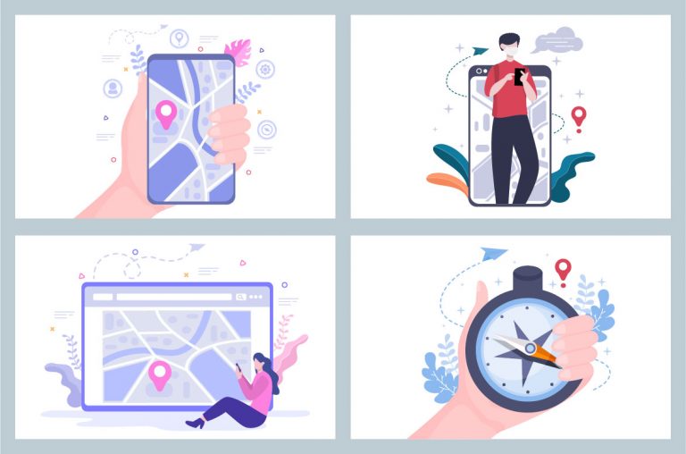 21 GPS Navigation Map and Compass Vector Illustrations – MasterBundles