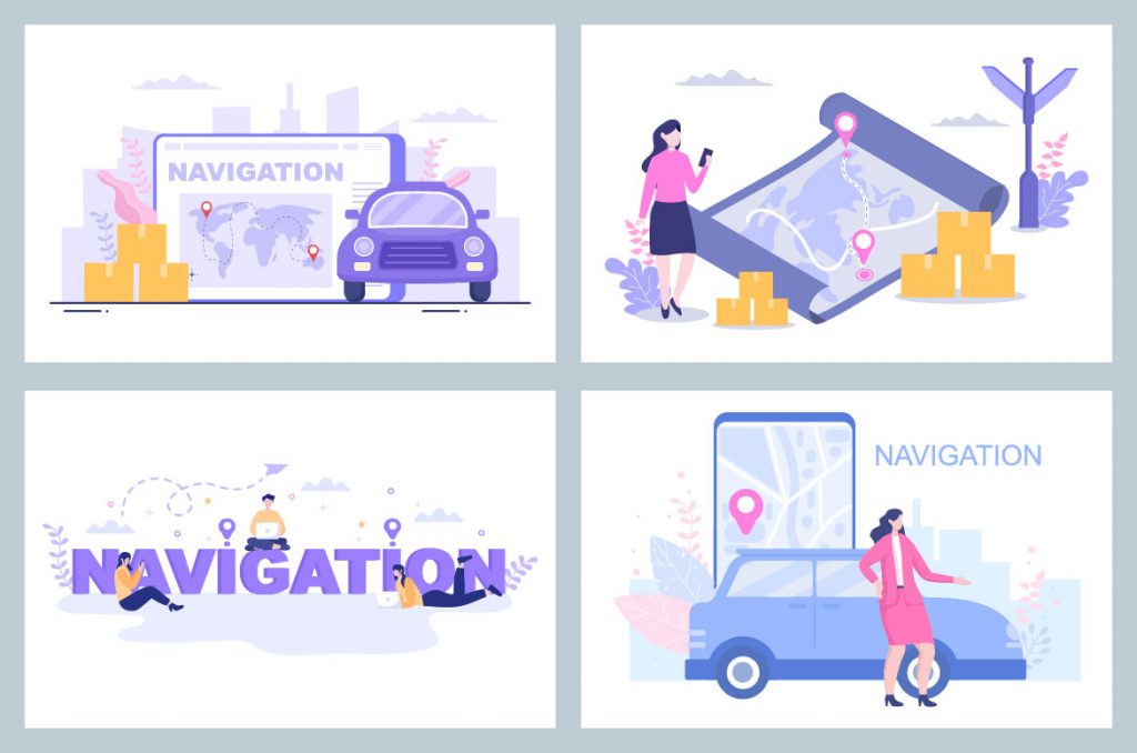 21 GPS Navigation Map and Compass Vector Illustrations – MasterBundles