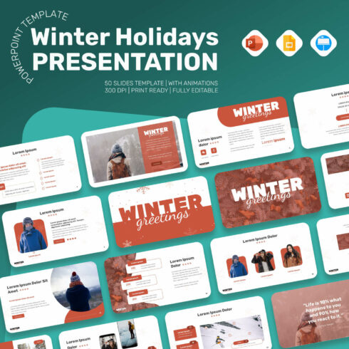 Winter Holidays Powerpoint Template – MasterBundles