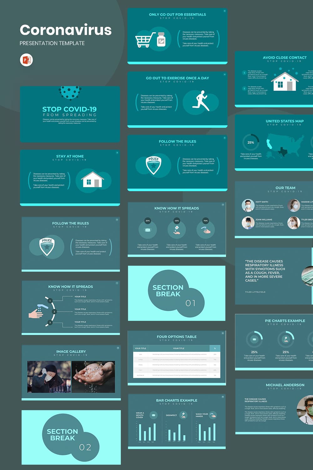 Stop COVID-19 PowerPoint Template – MasterBundles