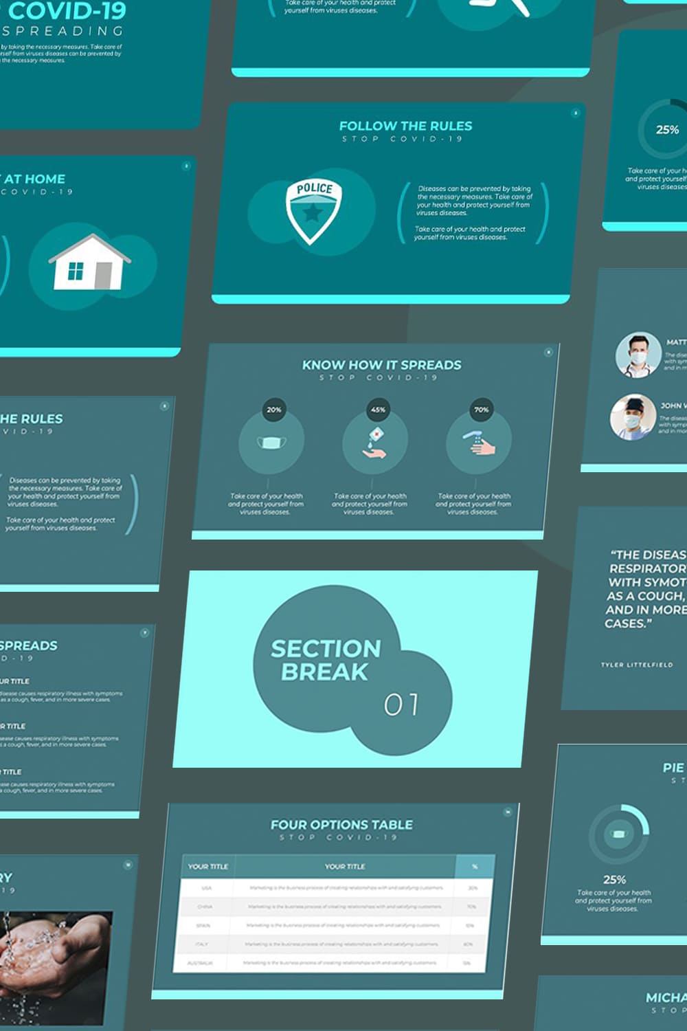 Stop COVID-19 PowerPoint Template – MasterBundles