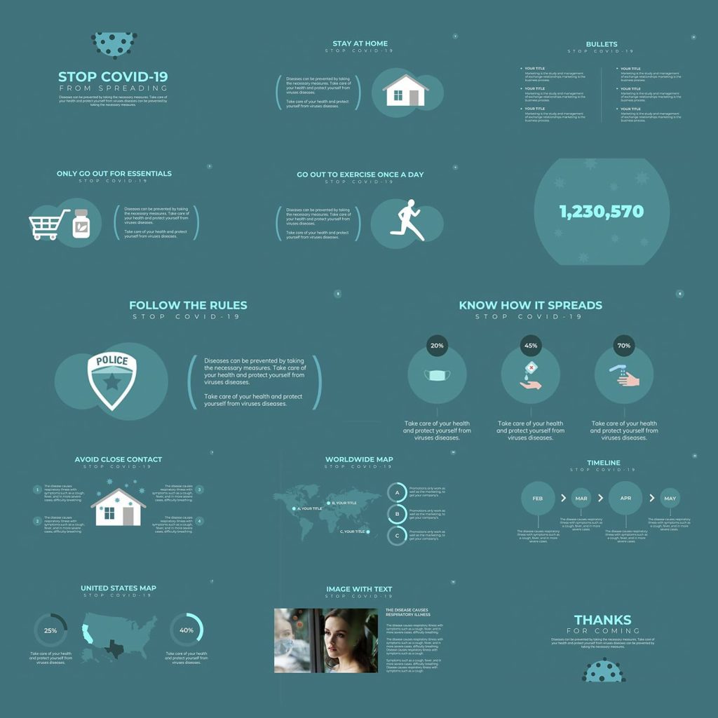 Stop COVID-19 PowerPoint Template – MasterBundles