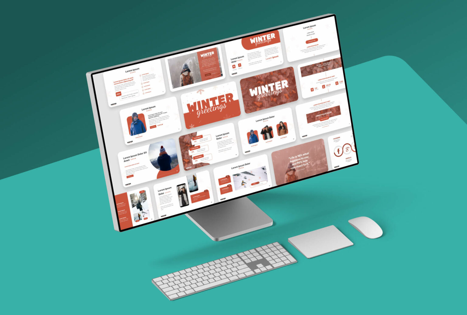 Winter Holidays Powerpoint Template – MasterBundles