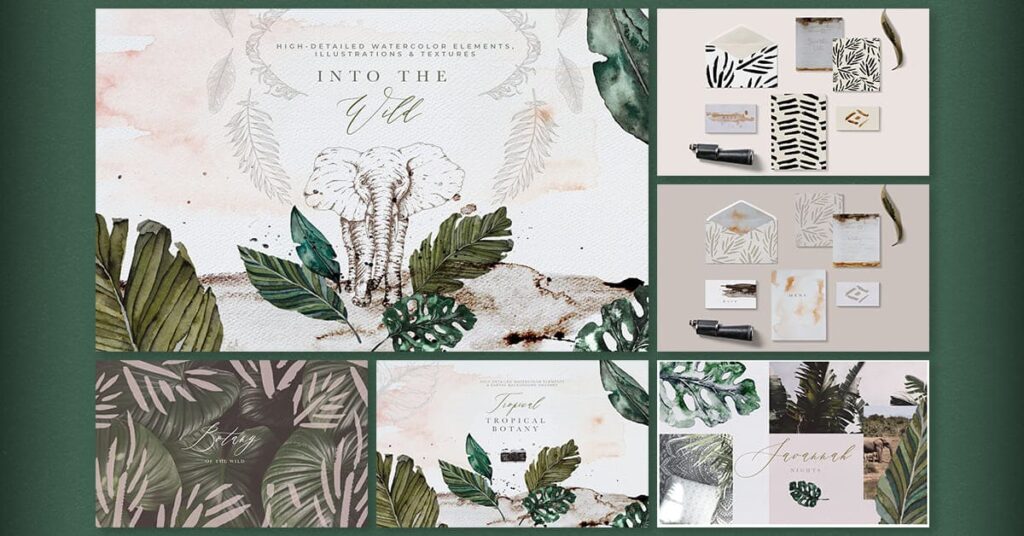 Tropical Ethno Watercolor & Patterns – MasterBundles