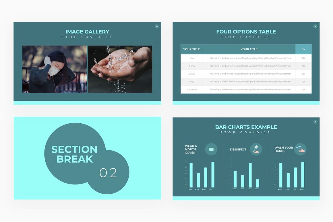 Stop COVID-19 PowerPoint Template – MasterBundles