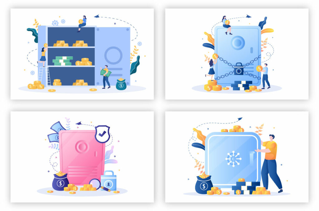12 Bank Locker Storage Safe Box Illustrations – MasterBundles