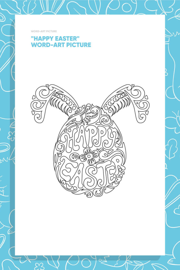 "Happy Easter" Word Art Picture – MasterBundles