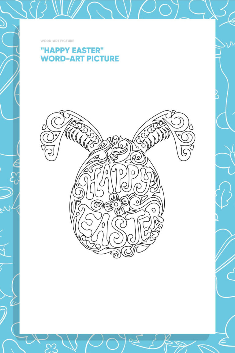 "Happy Easter" Word Art Picture – MasterBundles