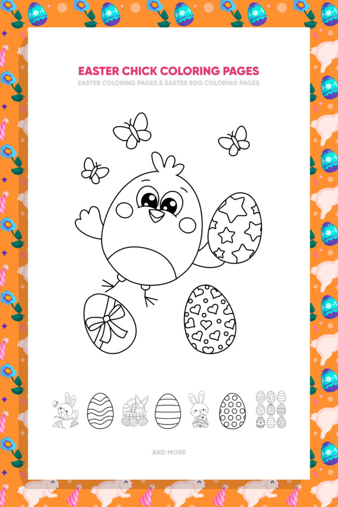 Easter Chick Coloring Pages – MasterBundles