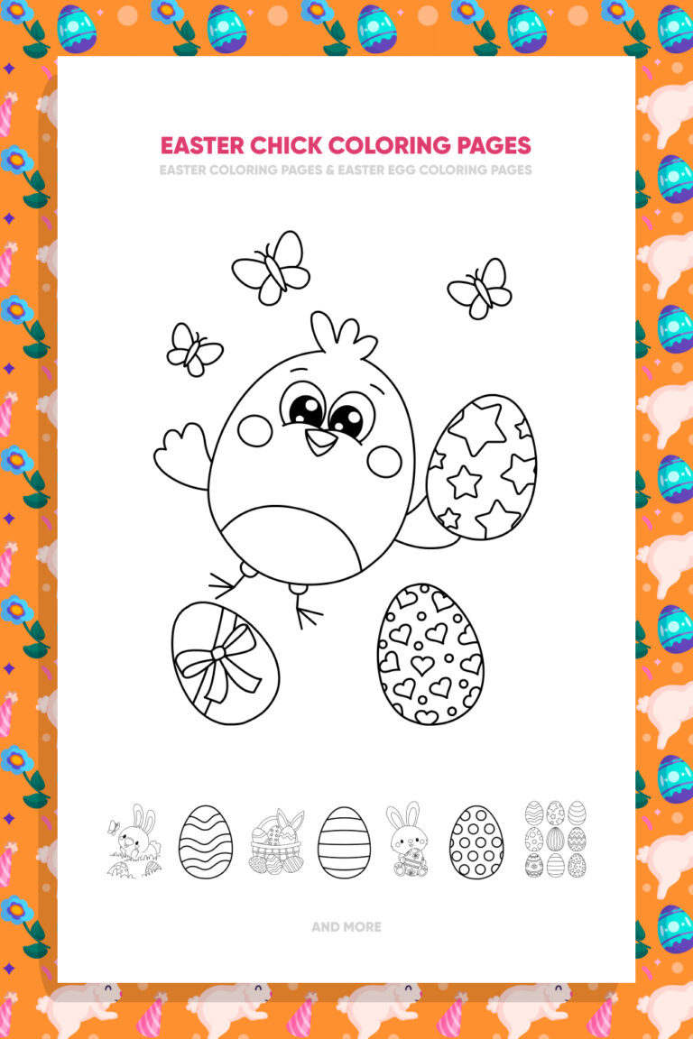 Easter Chick Coloring Pages – MasterBundles