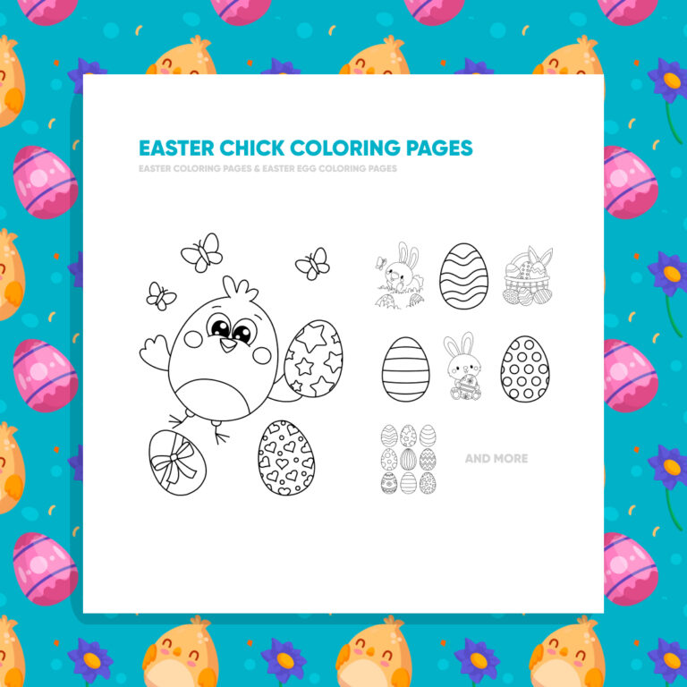 Easter Chick Coloring Pages – MasterBundles