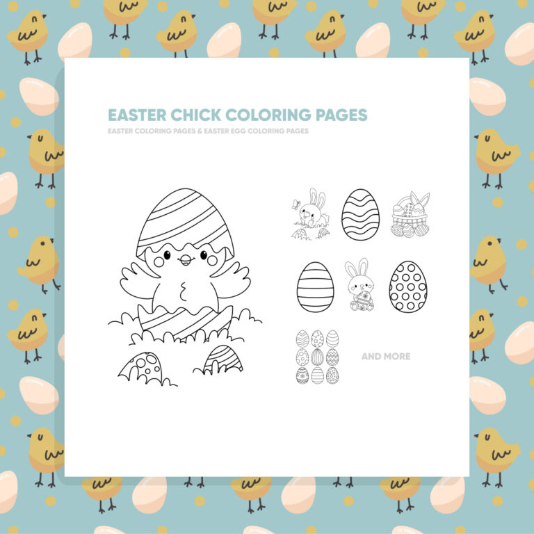 Easter Chick Coloring Pages – MasterBundles