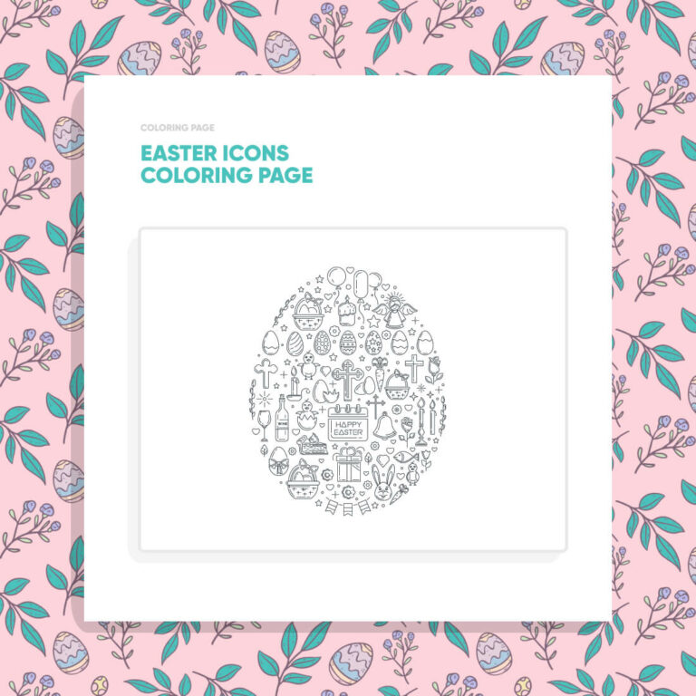 Easter Icons Coloring Page – MasterBundles