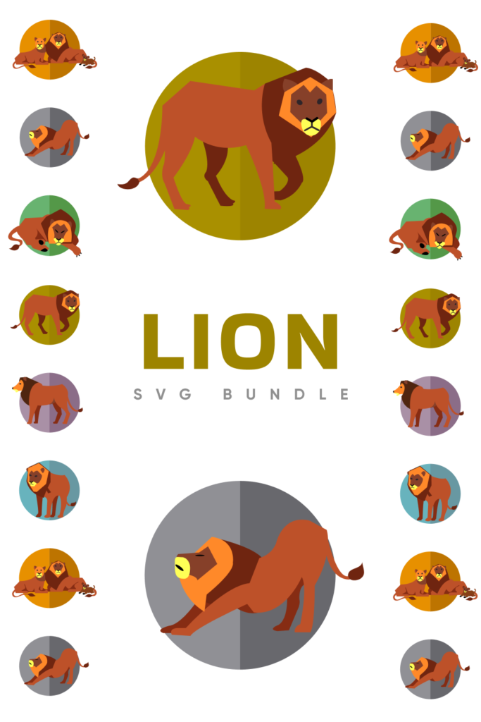 Lion SVG Files Bundle: 6 Files – MasterBundles