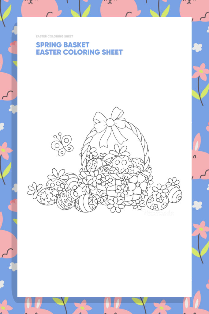 Spring Basket Easter Coloring Sheet – MasterBundles