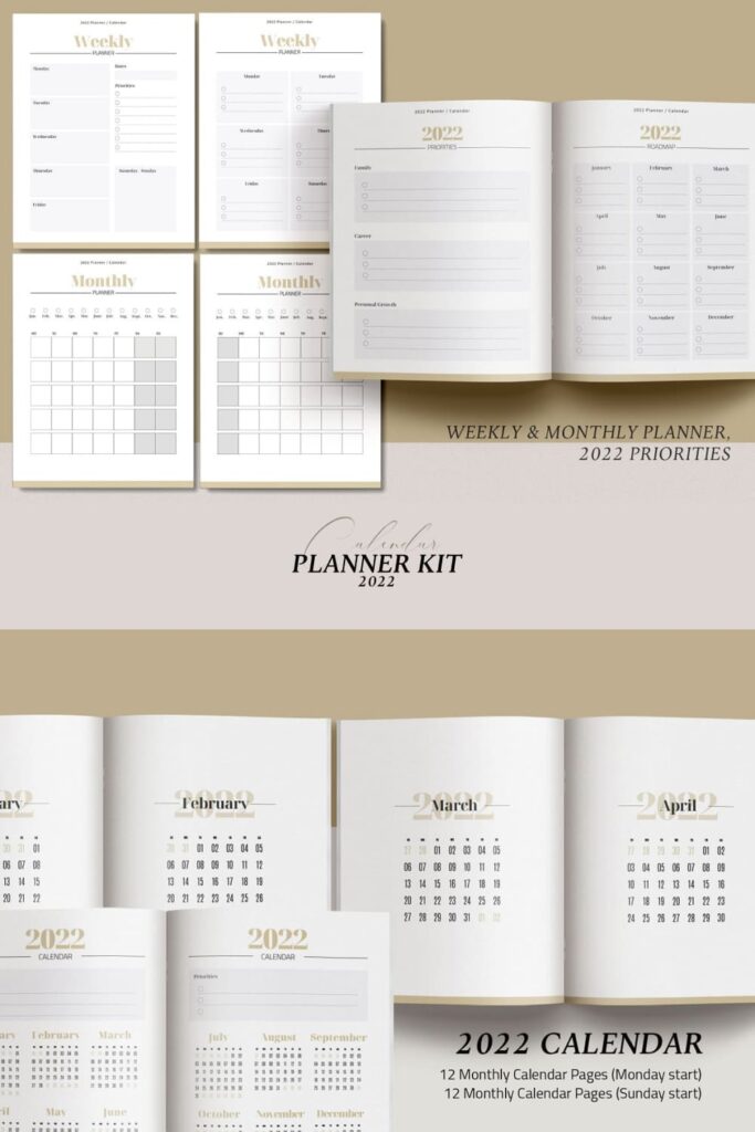 Canva Planner & 2022 Calendar Kit – MasterBundles