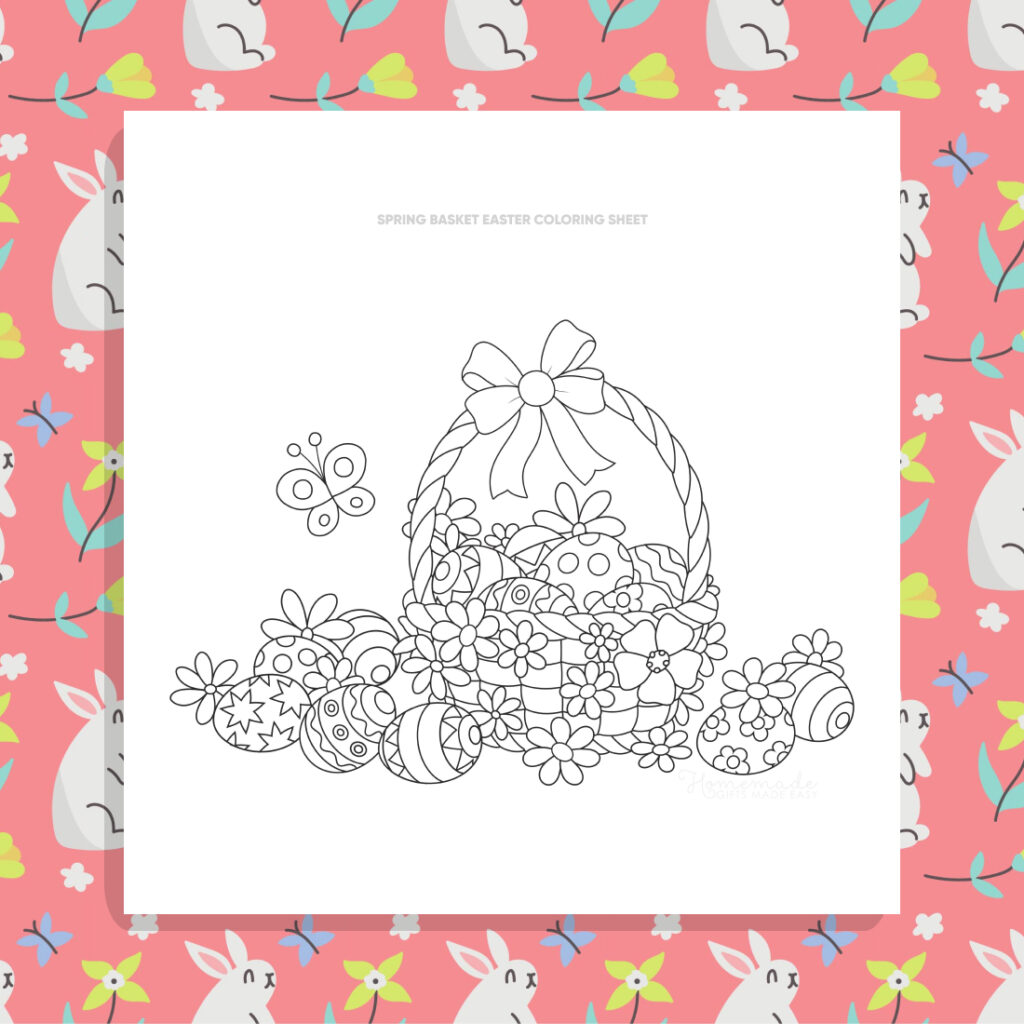 Spring Basket Easter Coloring Sheet – MasterBundles