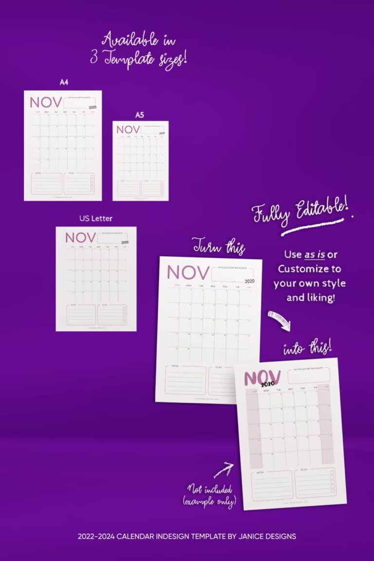 2022-2024 Calendar InDesign Template – MasterBundles