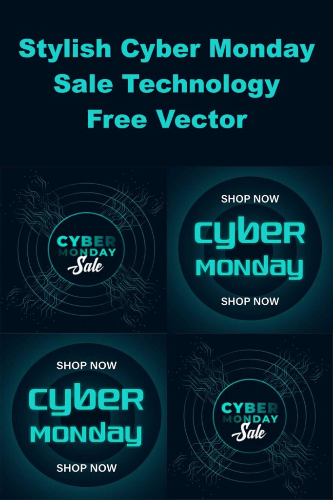 Stylish Cyber Monday Sale Technology Free Vector – MasterBundles