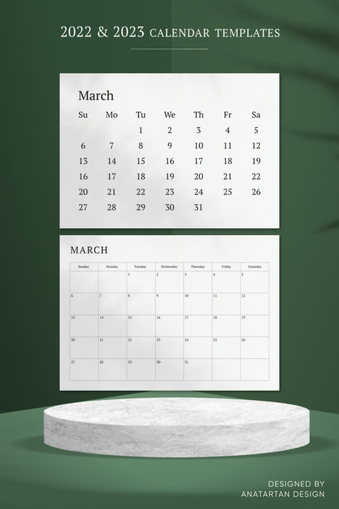 2022 & 2023 Calendar Templates – MasterBundles