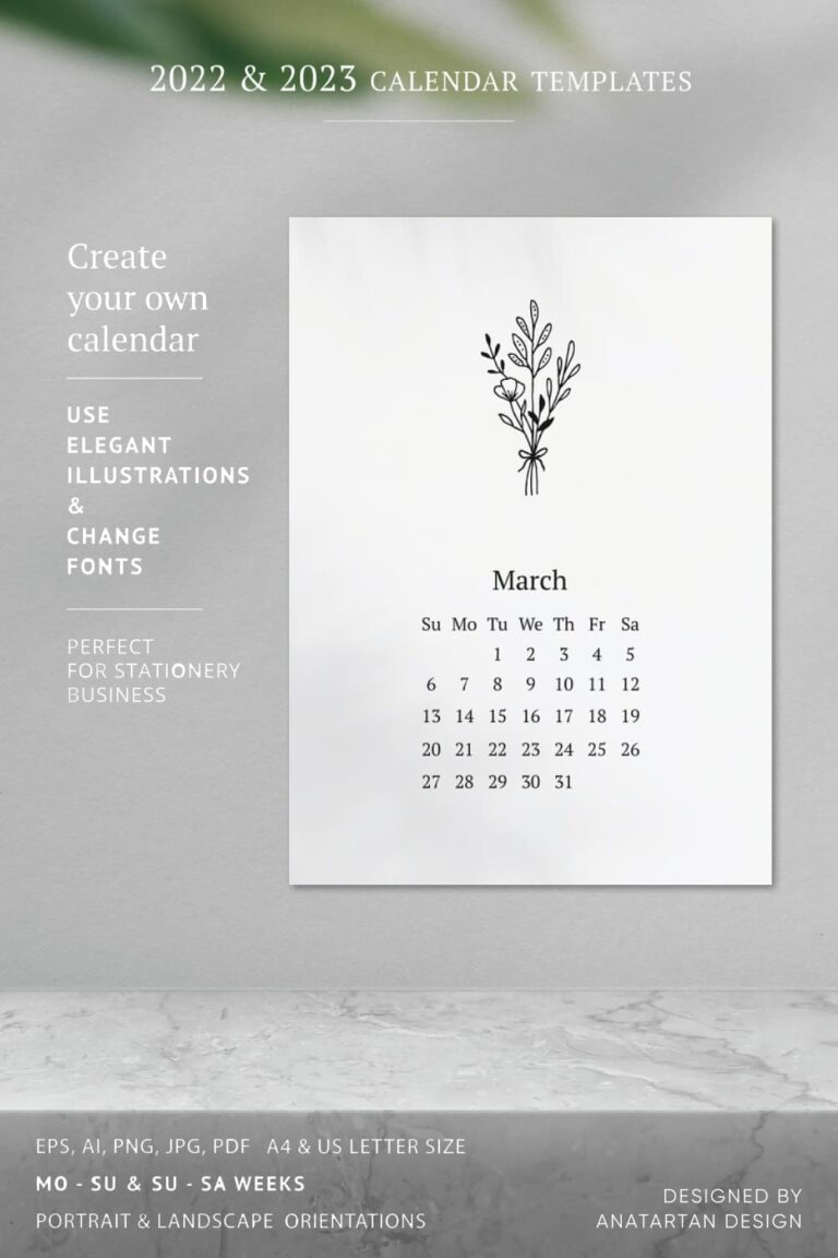 2022 & 2023 Calendar Templates – MasterBundles