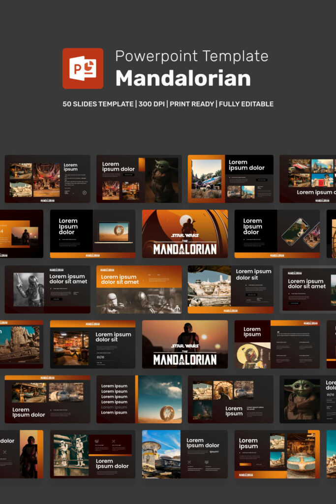 Mandalorian Star Wars Powerpoint Template – MasterBundles