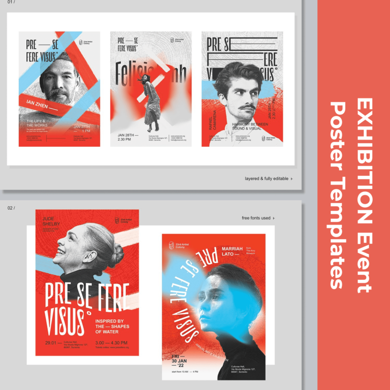 EXHIBITION Event Poster Templates – MasterBundles
