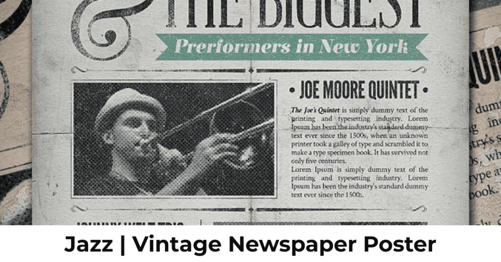 Jazz | Vintage Newspaper Poster – MasterBundles