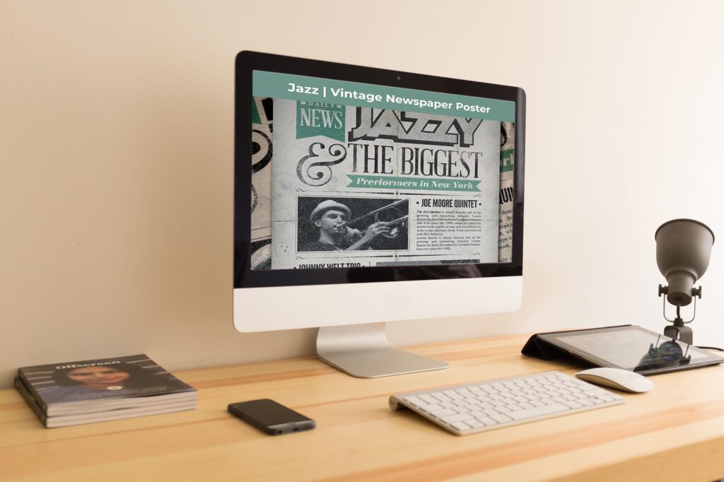 Jazz | Vintage Newspaper Poster – MasterBundles